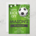 Let's Kick Off Soccer Birthday Invitation | Zazzle