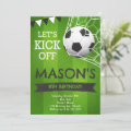 Let's Kick Off Soccer Birthday Invitation | Zazzle