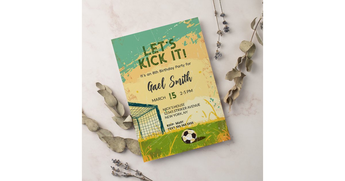 Let's kick up some fun Soccer Birthday Invitation | Zazzle