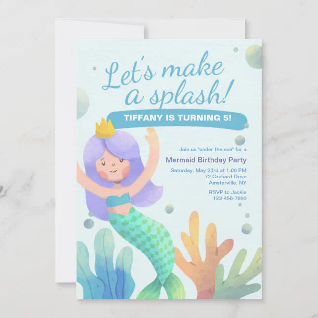 Let's Make A Splash Birthday Party Invitation | Zazzle
