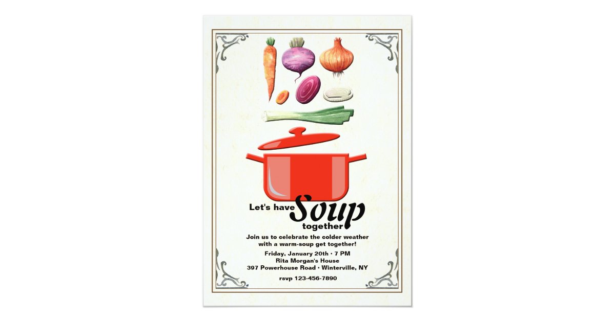 Let's Make Soup Invitation | Zazzle.com