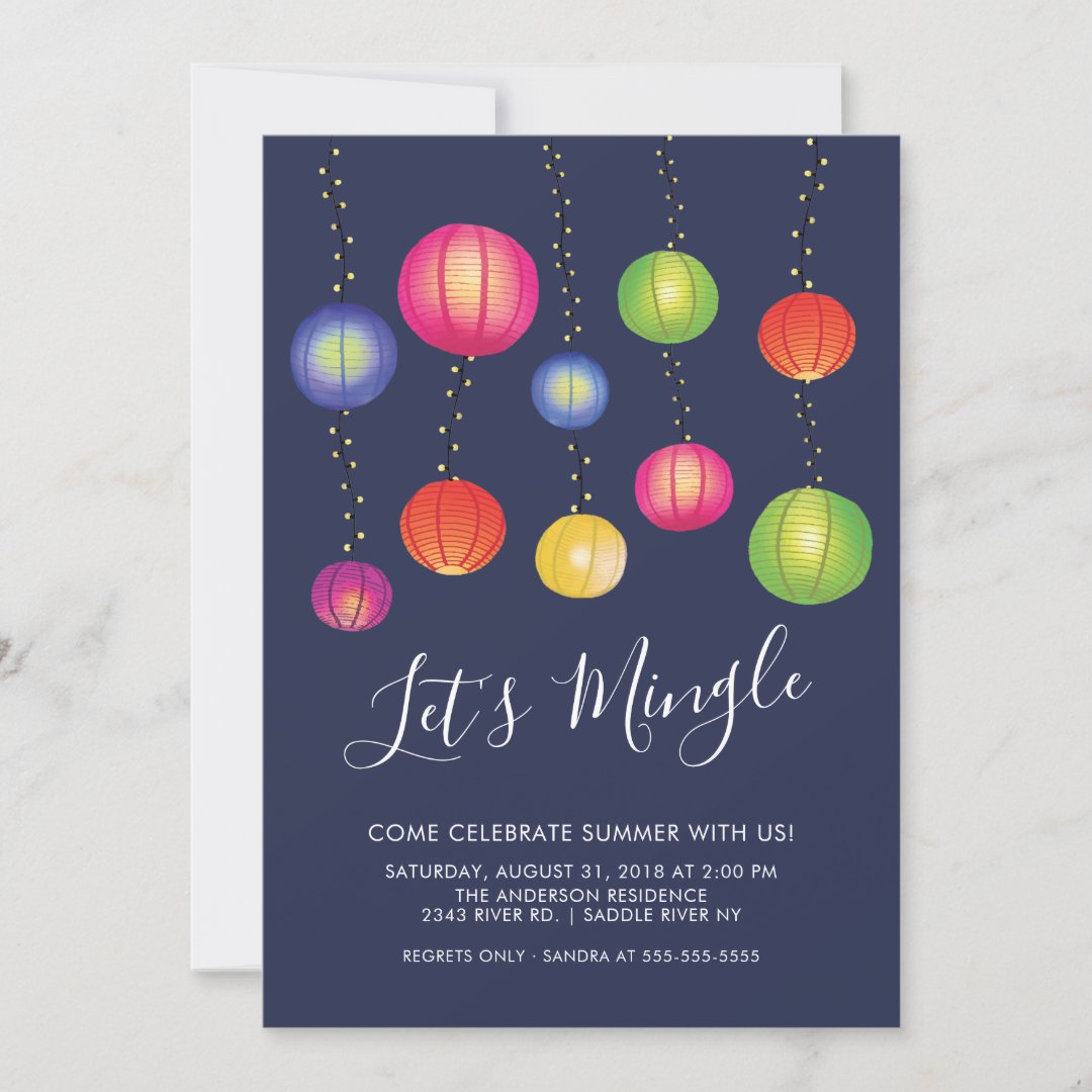 Let's Mingle Summer Party Invitation | Zazzle