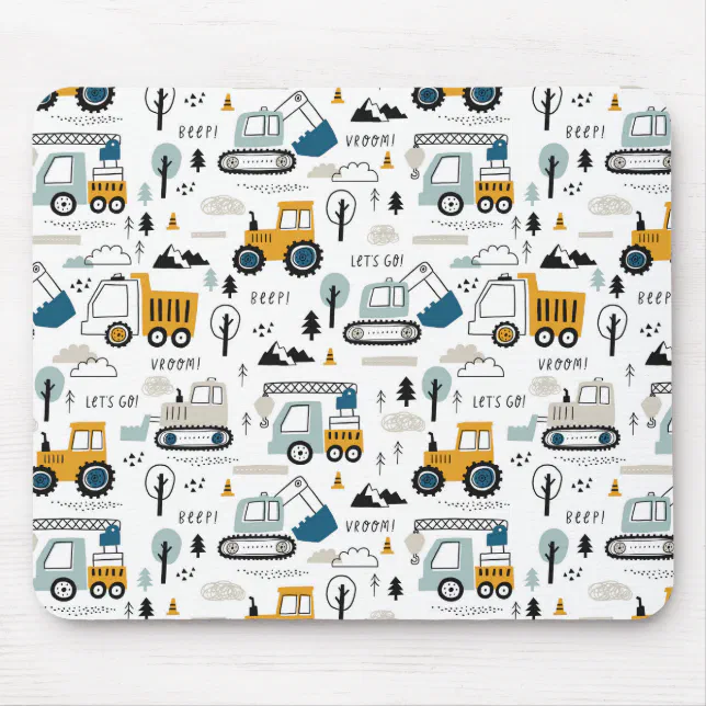 Let's Move Vehicle Pattern Mouse Pad | Zazzle