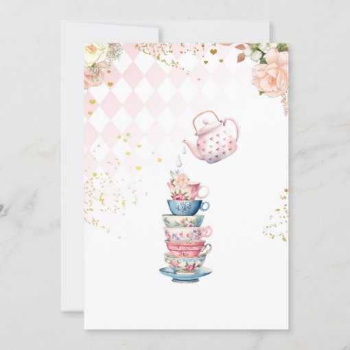 Let's Par-Tea girl birthday invite, Tea Party. Invitation | Zazzle