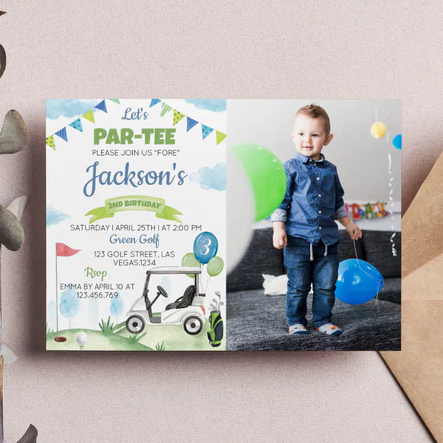 Let's Par-tee Golf Birthday Invitation | Zazzle