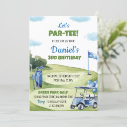 Let's Par-tee Golf Boy Birthday Party Invitation | Zazzle