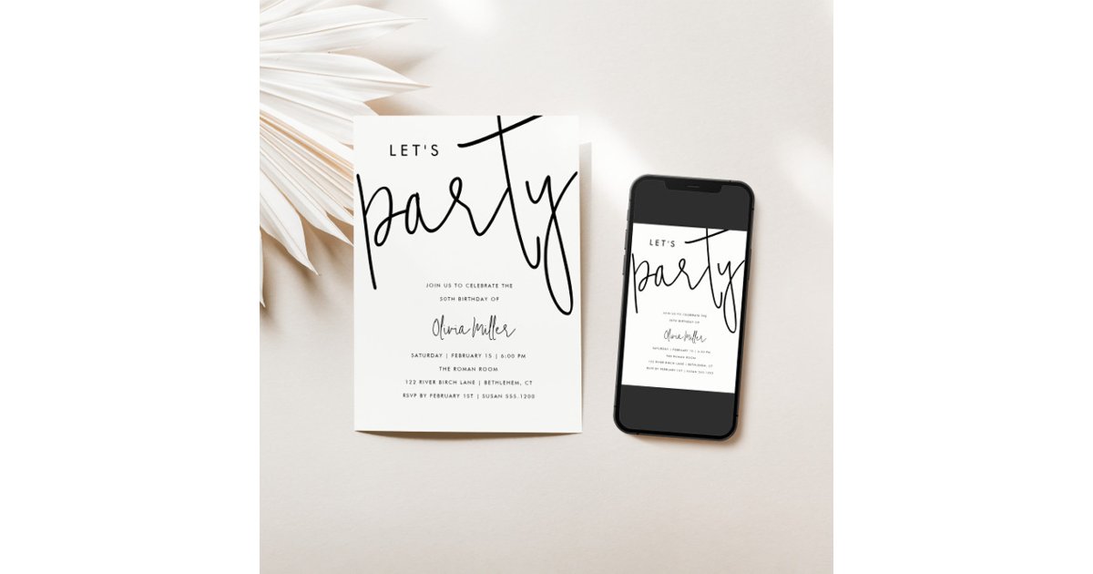 Let's Party Birthday Celebration Invitation | Zazzle