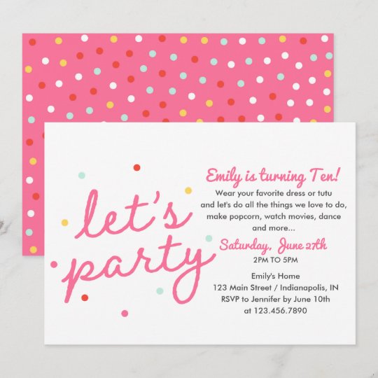 Lets Party Birthday Invitation | Zazzle.com
