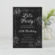 Let's Party Black and White Birthday Invitation | Zazzle