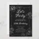 Let's Party Black and White Birthday Invitation | Zazzle