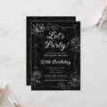 Let's Party Black and White Birthday Invitation | Zazzle