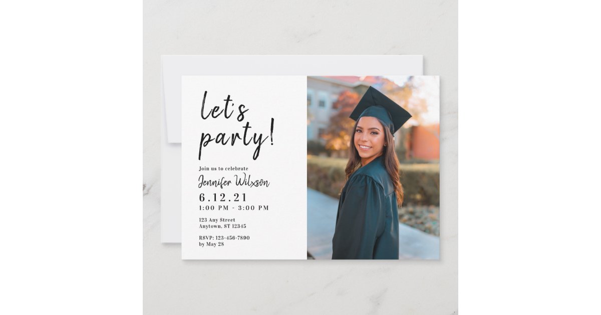 Lets Party Celebration Graduation Class 2022 Invitation | Zazzle