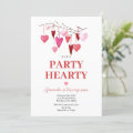 Let's Party Hearty Valentine Balloon Birthday Invitation | Zazzle