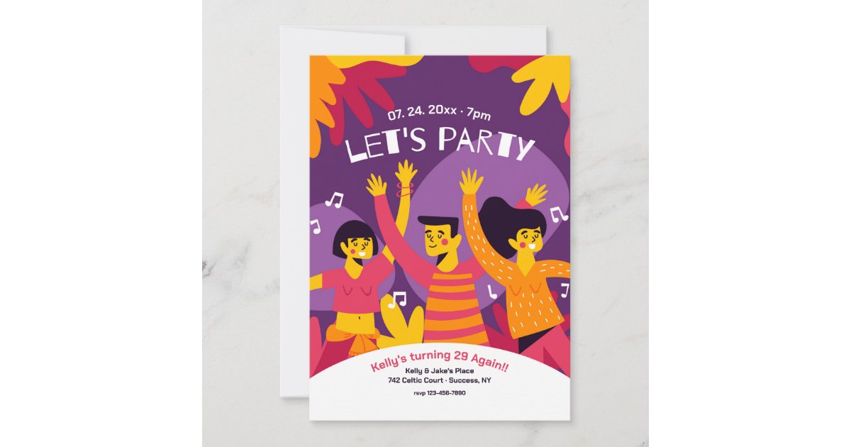 Let's Party Invitation | Zazzle