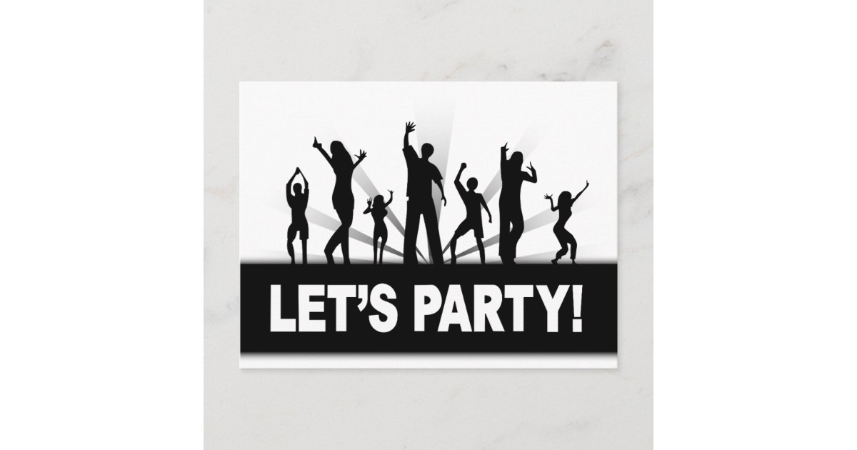 Let's Party Invitation Postcard | Zazzle