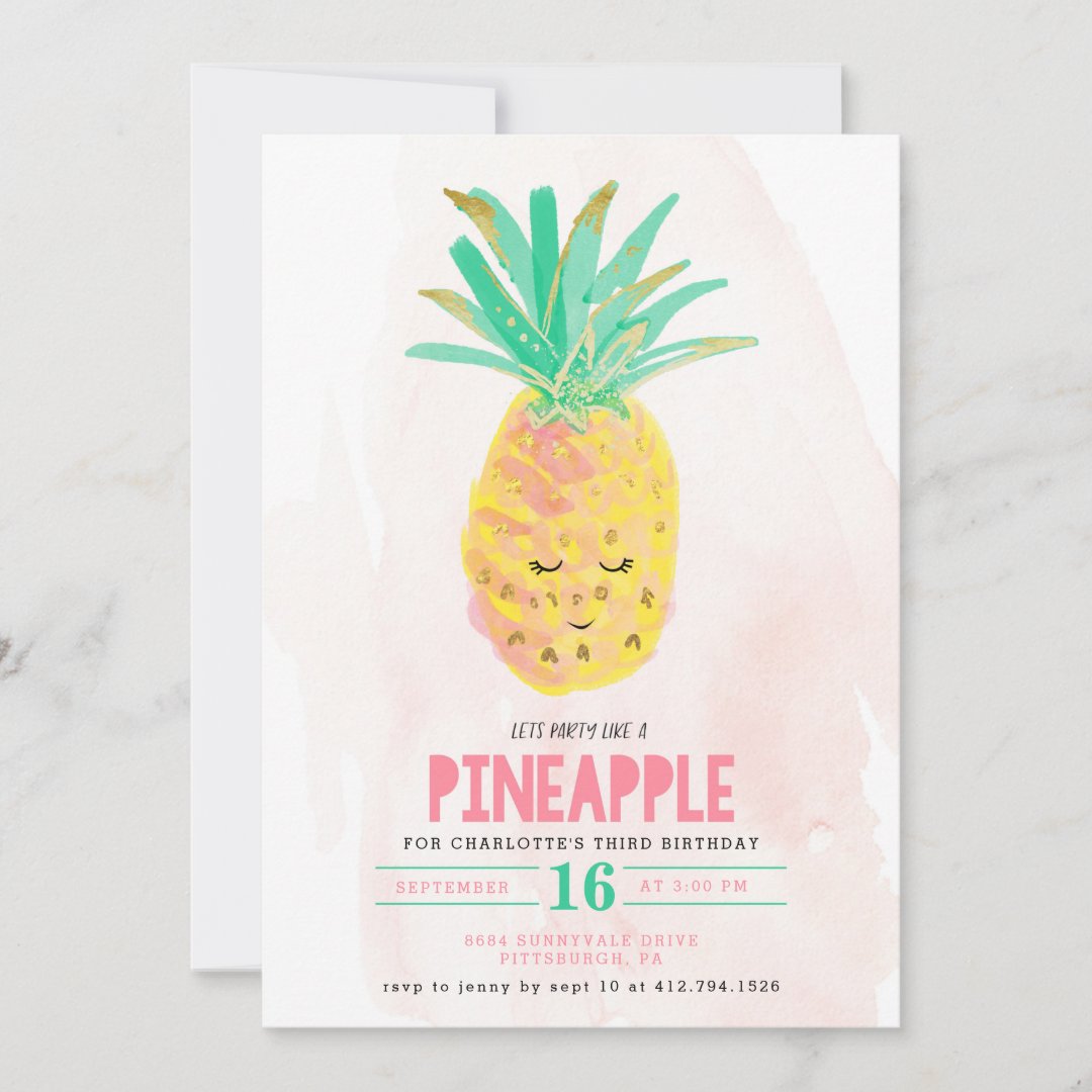 Let's Party Like a Pineapple Birthday Invitation | Zazzle