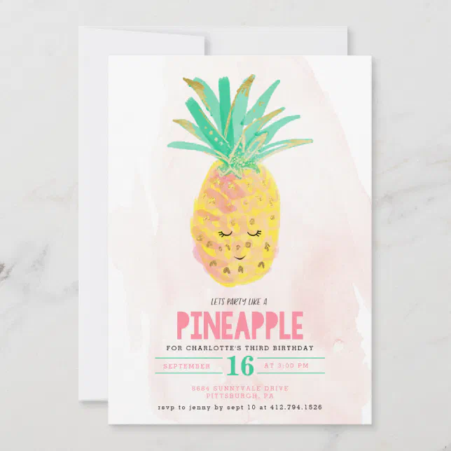 Let's Party Like a Pineapple Birthday Invitation | Zazzle