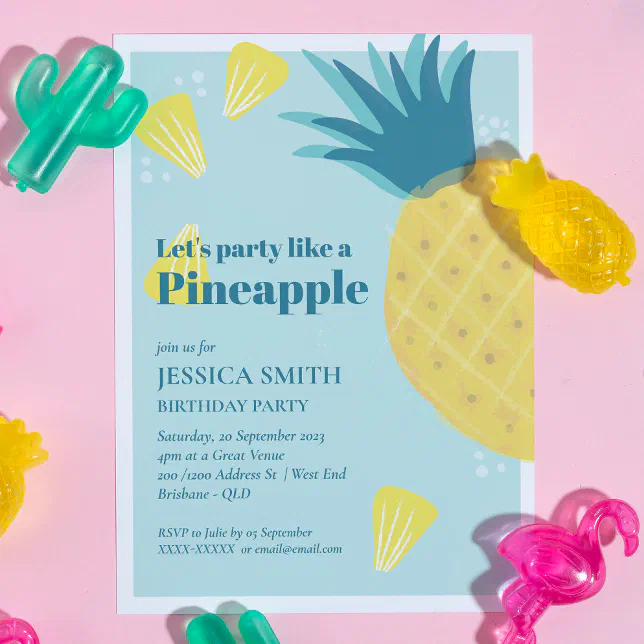 Let's Party Like A Pineapple Birthday Party Invitation | Zazzle