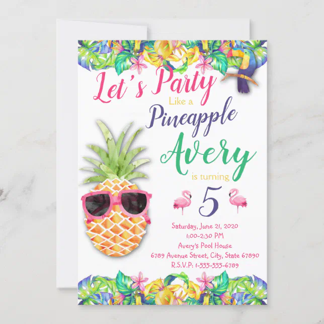 Let's Party Like a Pineapple Birthday Party Invitation | Zazzle