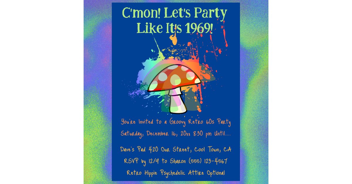 Let's Party Like It's 1969 Party Invitation | Zazzle