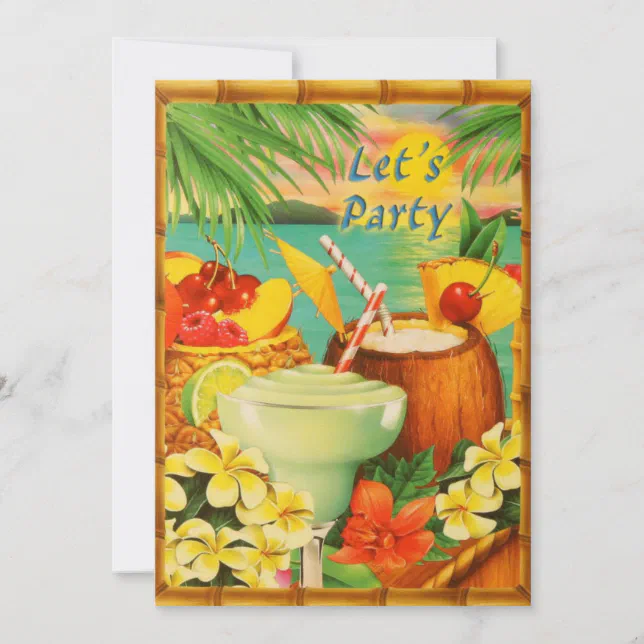 Let's Party Luau Invitation | Zazzle