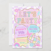 Let's Party Preppy Varsity Fashion Groovy Birthday Invitation | Zazzle
