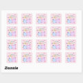 Let's Party Preppy Varsity Patch Birthday Party Square Sticker | Zazzle