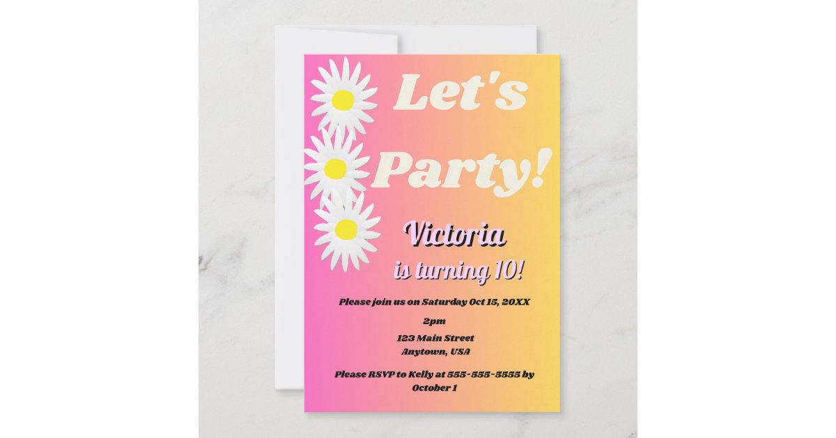Let's Party Tween Invitation | Zazzle