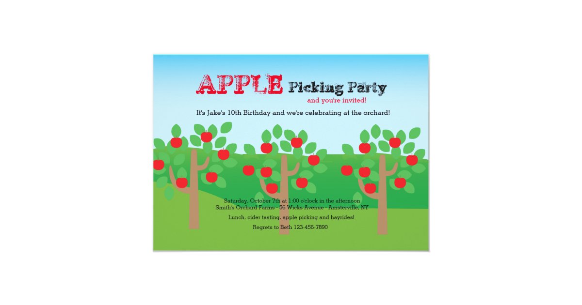 Let's Pick Apples Invitation | Zazzle.com