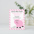 Let's Pig Out Birthday Party Postcard Invitation | Zazzle