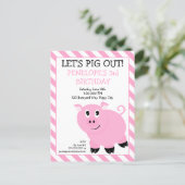 Let's Pig Out Birthday Party Postcard Invitation | Zazzle