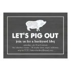 Let's Pig Out Coral Navy BBQ Birthday Party Invitation | Zazzle.com
