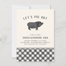 Let's Pig Out | Summer BBQ Housewarming Party Invitation | Zazzle