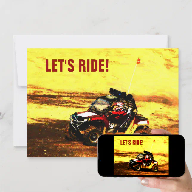 Let's Ride! Mudding ATV Event Invitation | Zazzle