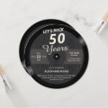 Let's Rock 50 Years Music LP Vintage 50th Birthday Invitation | Zazzle