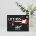 Let's Rock Birthday Music Band Invitation Postcard | Zazzle