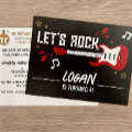 Let's Rock Birthday Music Band Invitation Postcard | Zazzle