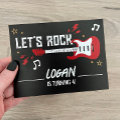 Let's Rock Birthday Music Band Invitation Postcard | Zazzle