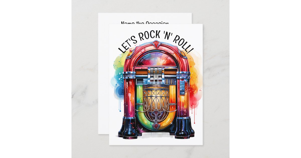 Let's Rock 'N' Roll Invitation | Zazzle