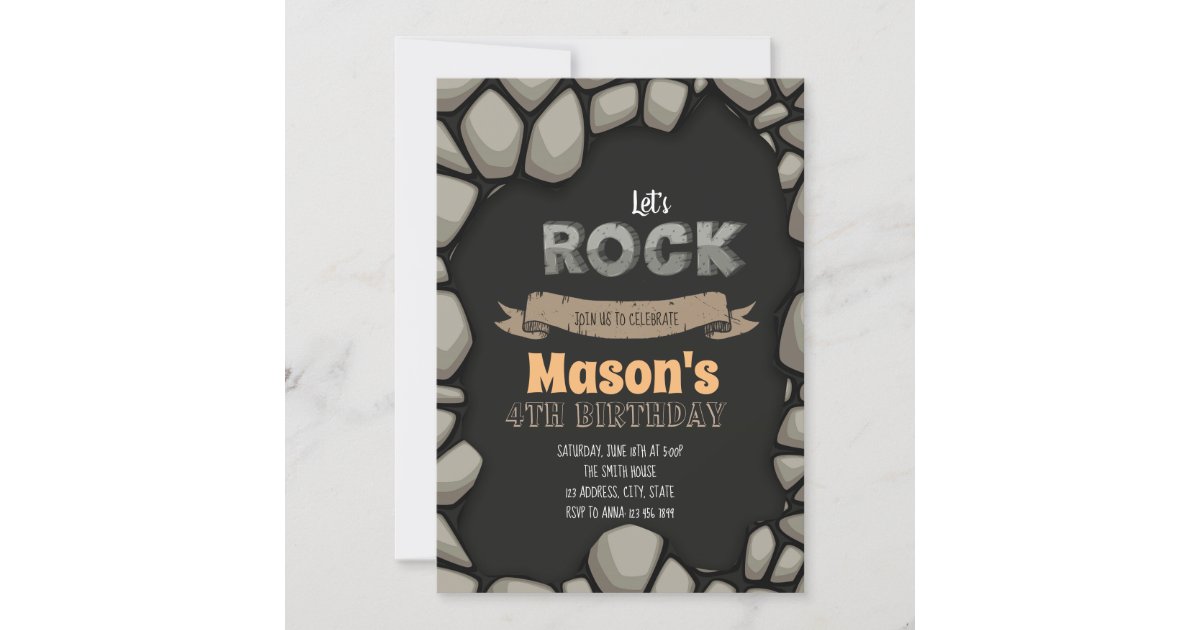 Lets rock party invitation | Zazzle