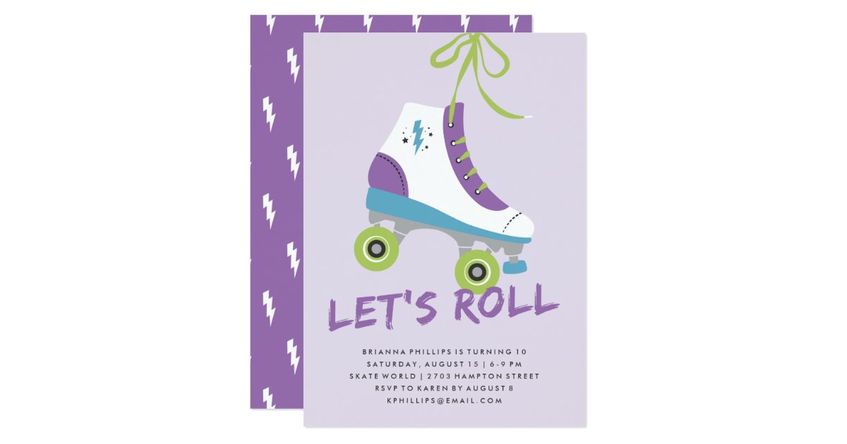Let's Roll Birthday Invitation - Violet | Zazzle.com