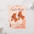 Let's Roll! Roller Skate Themed Birthday Party Invitation | Zazzle