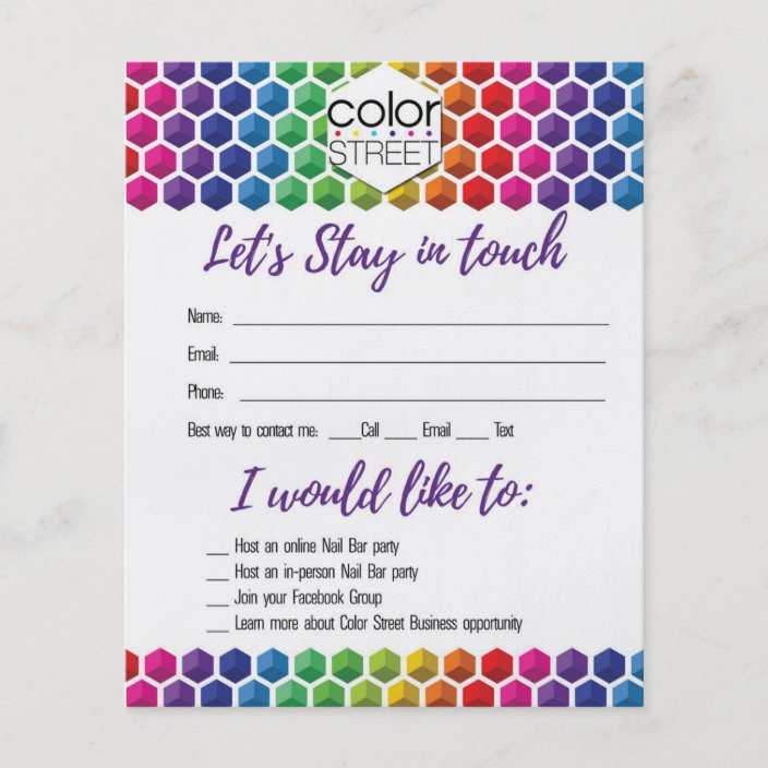 Let's Stay in touch Color Street Flyer | Zazzle.com