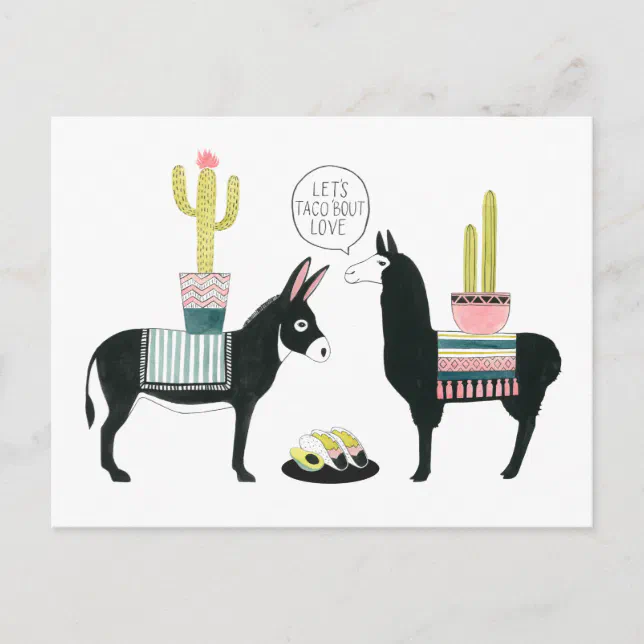 Let's Taco About Love Postcard | Zazzle