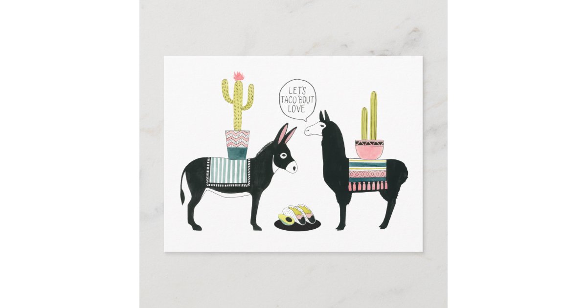 Let's Taco About Love Postcard | Zazzle