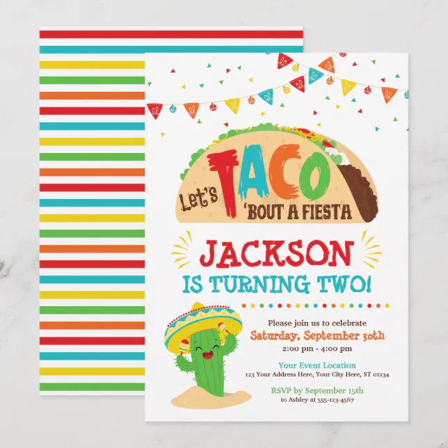 Let's Taco Bout a Fiesta Birthday Invitation | Zazzle