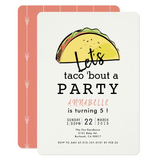 Let's Taco Bout A Party Fiesta Birthday Invitation | Zazzle.com