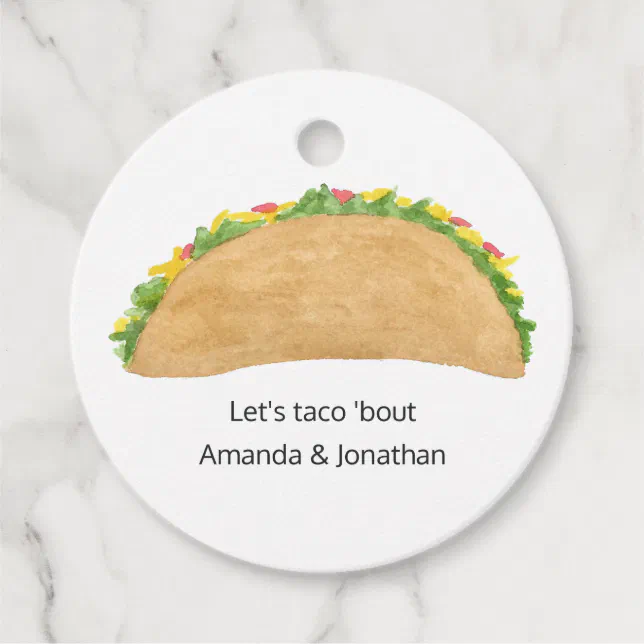 Let's Taco 'bout Love Favor Tags | Zazzle
