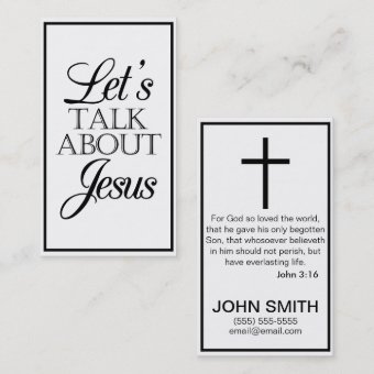 Let's Talk About Jesus Business Card | Zazzle