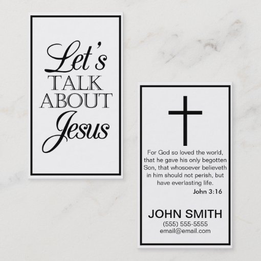Let's Talk About Jesus Business Card | Zazzle